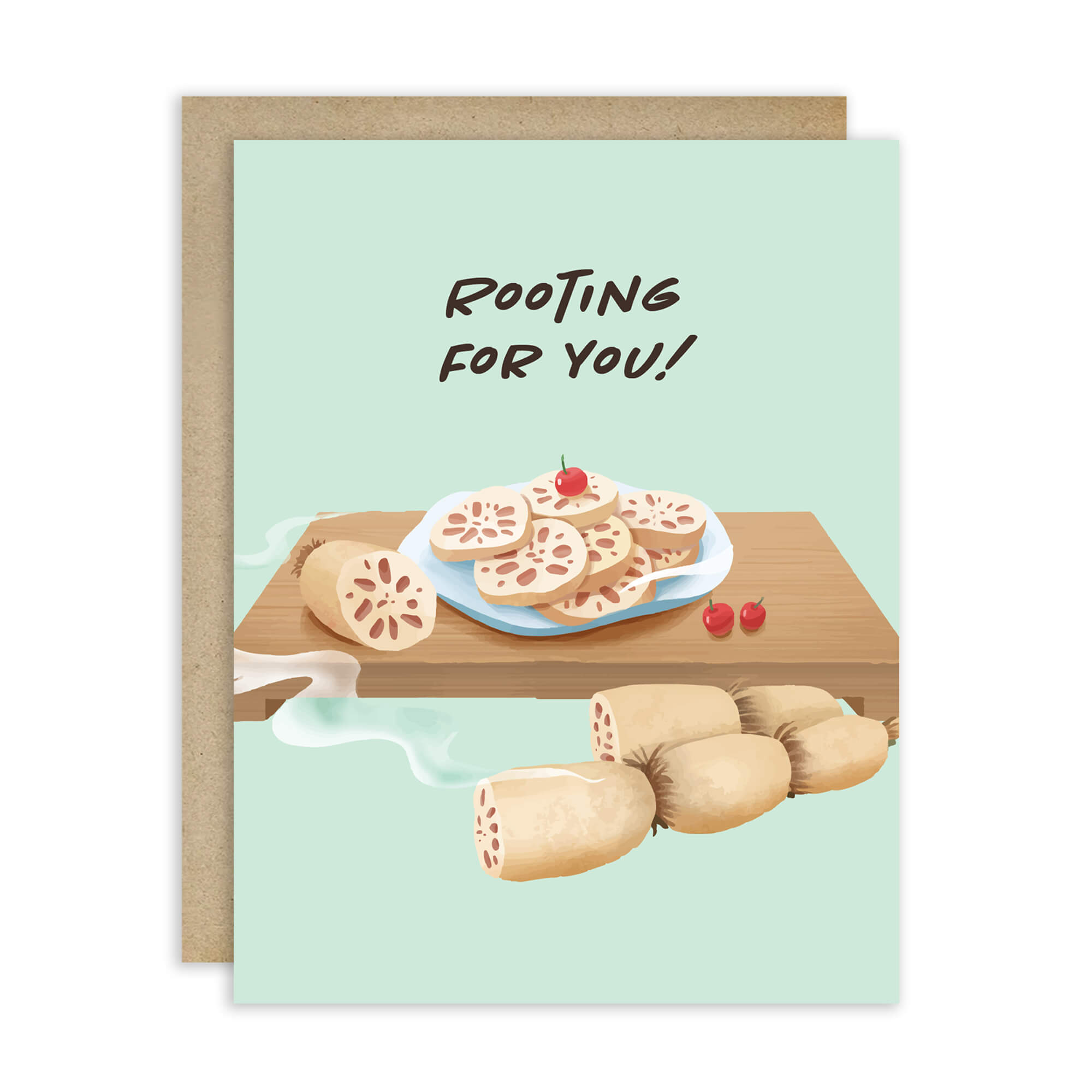 Lotus Rooting For You | Buy Funny Pun Plant Lovers Asian Greeting Card ...