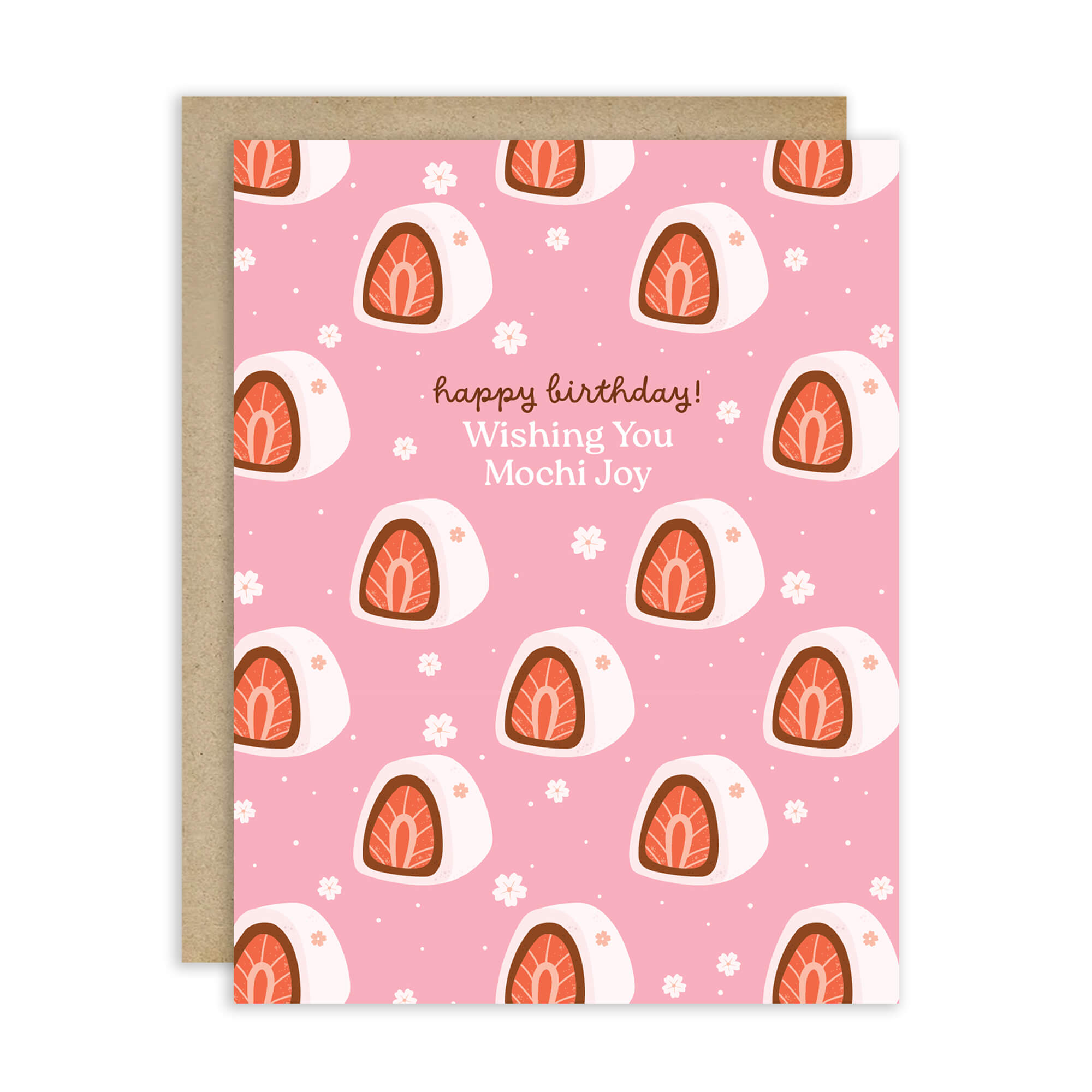 Strawberry Mochi Cute Birthday Card | Pink Japanese Daifuku Red Bean ...